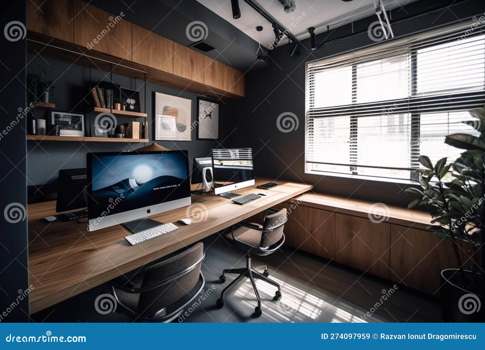 Modern Workspace with Minimalist Aesthetics, Representing a Peaceful ...