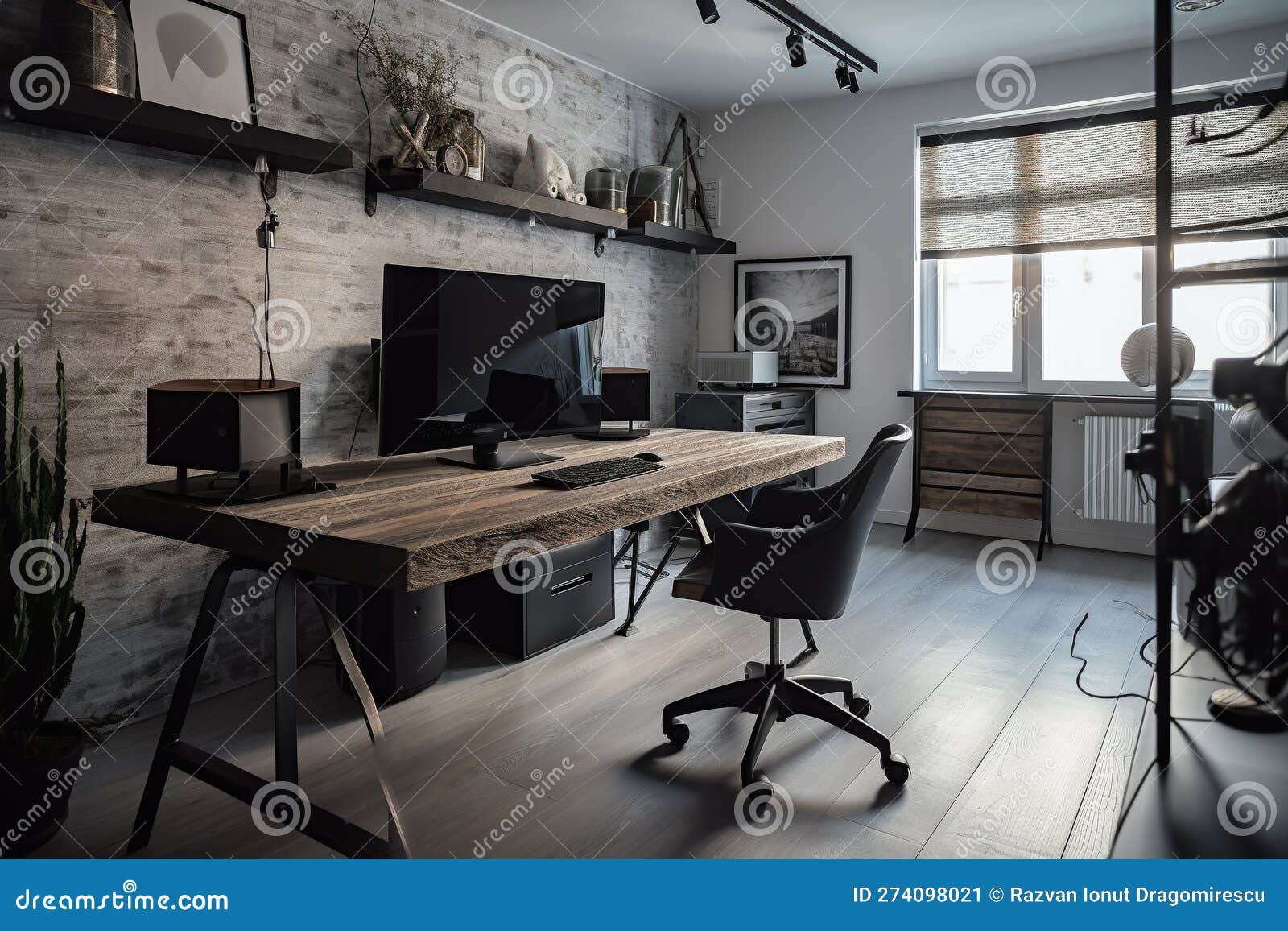 Modern Workspace with Minimalist Aesthetics, Representing a Peaceful ...