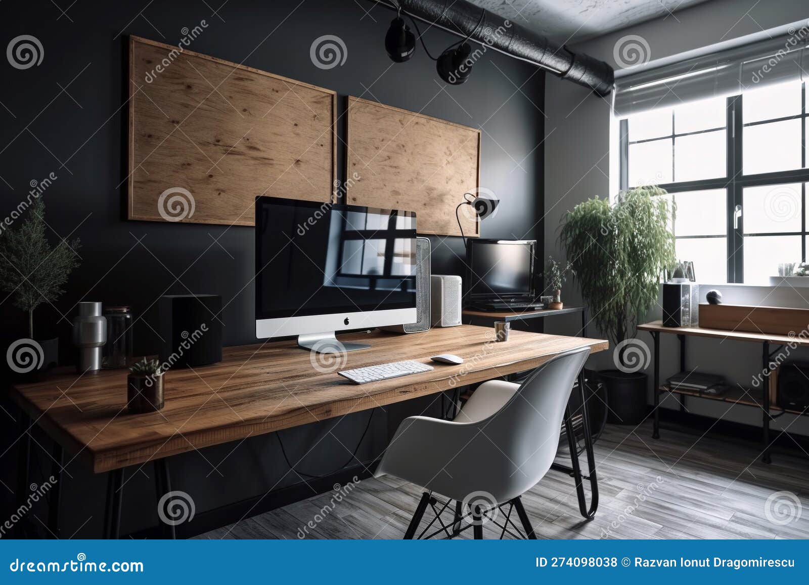 Modern Workspace with Minimalist Aesthetics, Representing a Peaceful ...