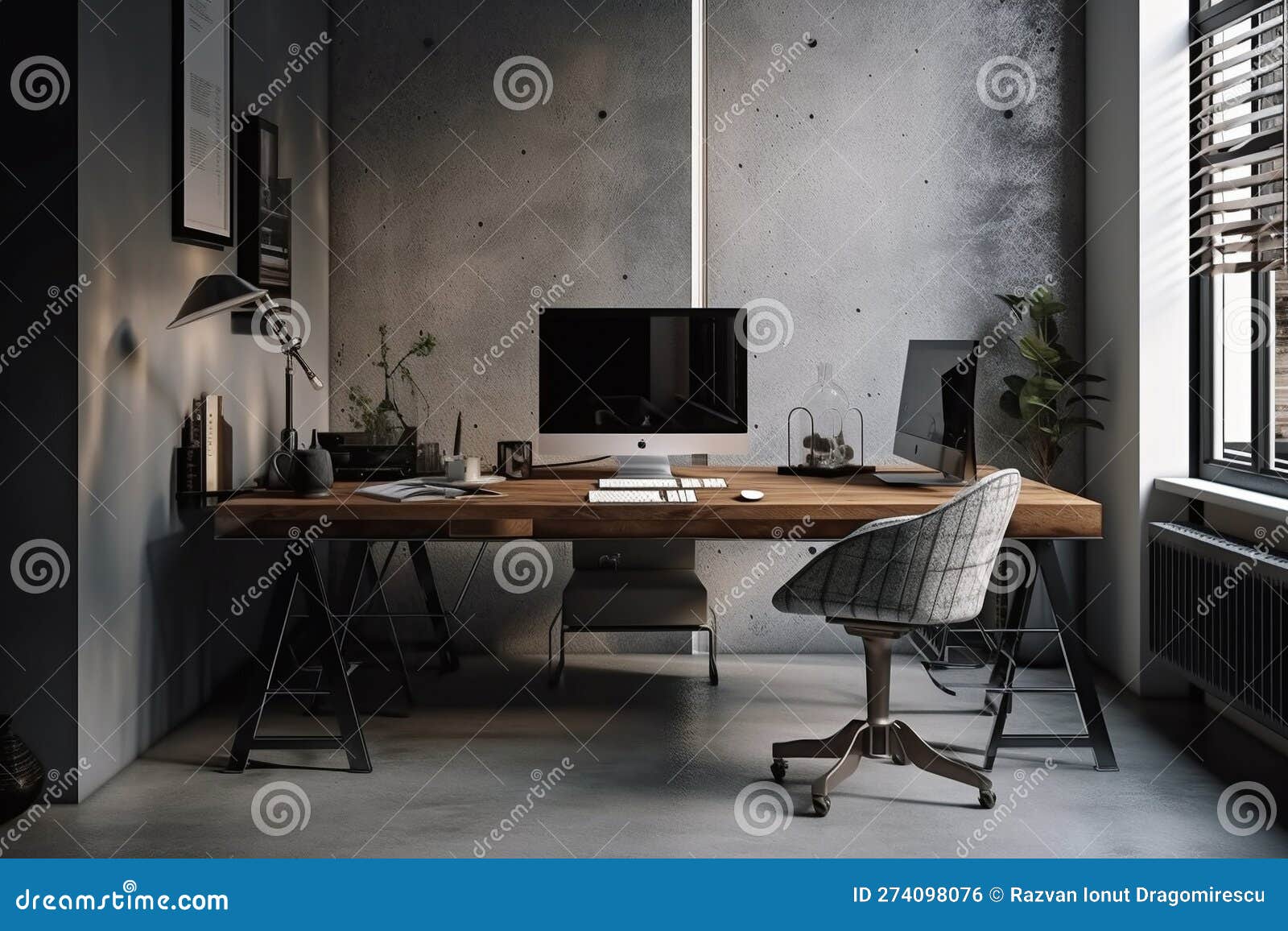 Modern Workspace with Minimalist Aesthetics, Representing a Peaceful ...