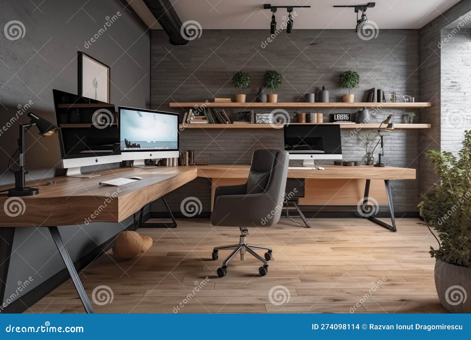 Modern Workspace with Minimalist Aesthetics, Representing a Peaceful ...