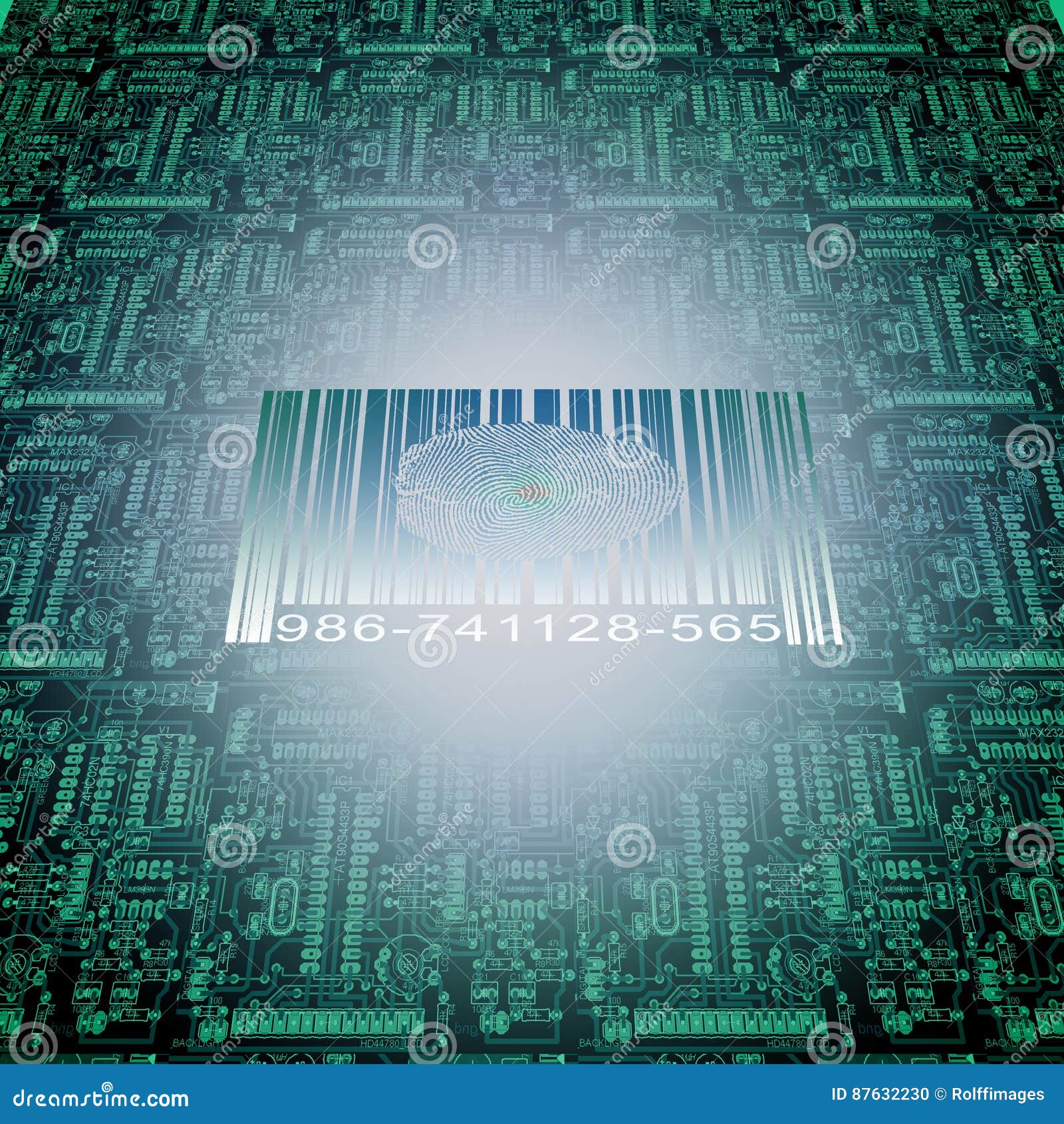 Barcode And Fingerprint, Security And Code Logo Vector Illustration ...