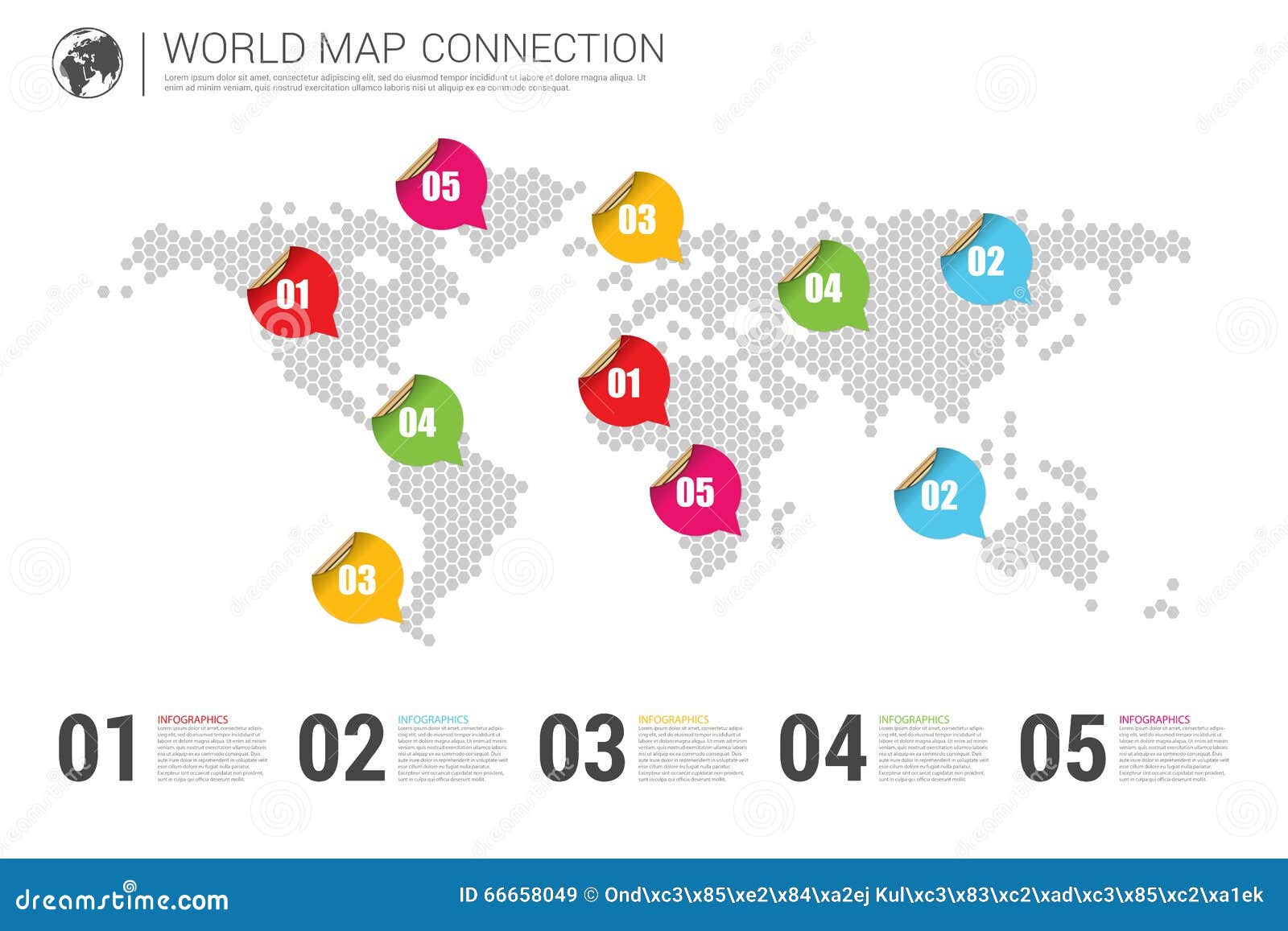 Modern World Map Connection Concept. Vector Stock Vector - Illustration ...