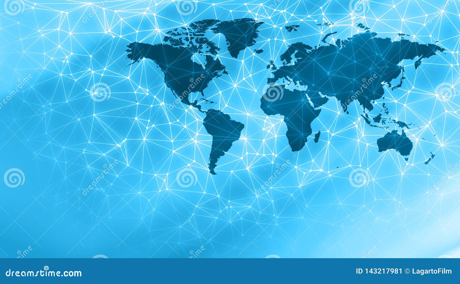 Modern World Map, Digital Network Communication Stock Image - Image of ...