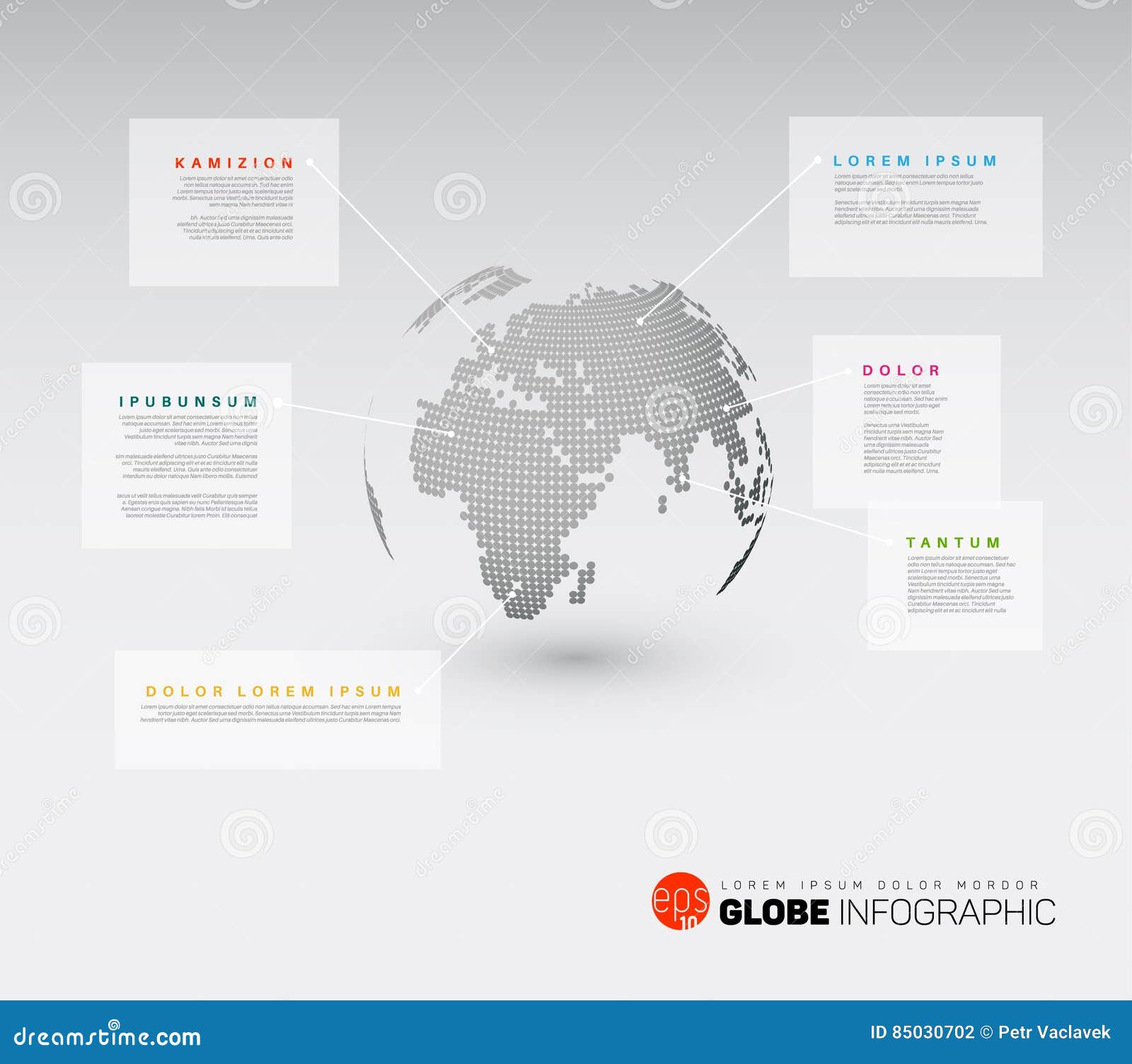 Modern World Map Globe Infographic Stock Vector - Illustration of ...