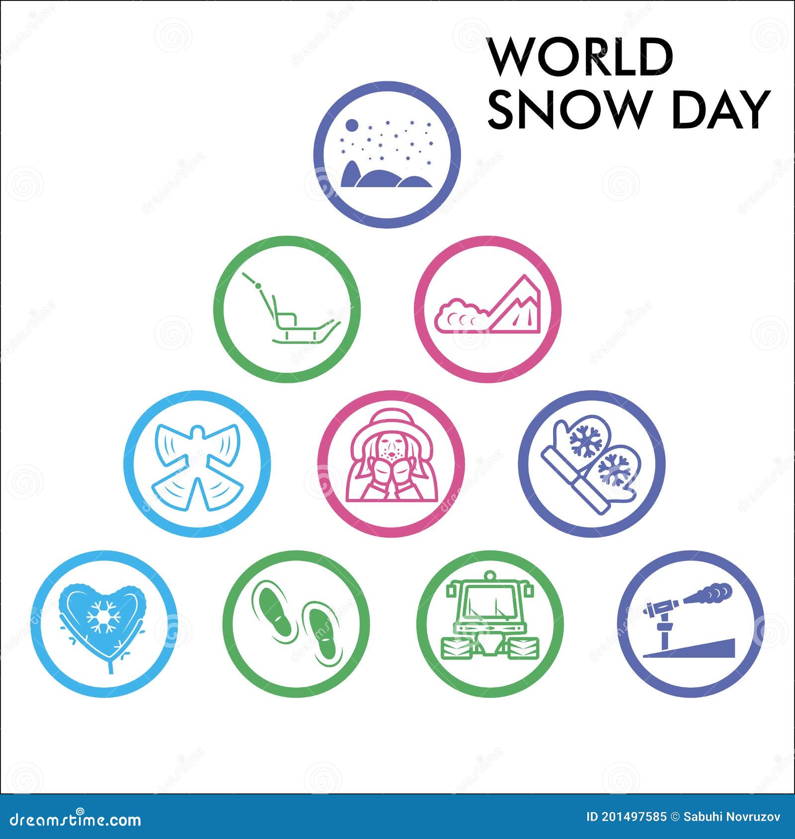 Modern World Snow Day Infographic Design Template with Icons. Winter ...