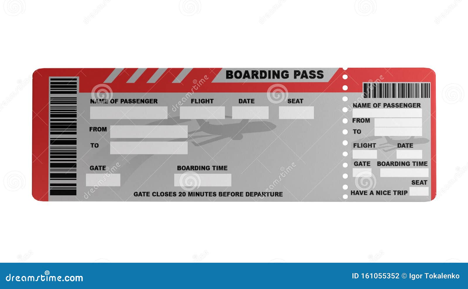 Modern World Traveling World Concept Empty Airline Tickets on White No ...