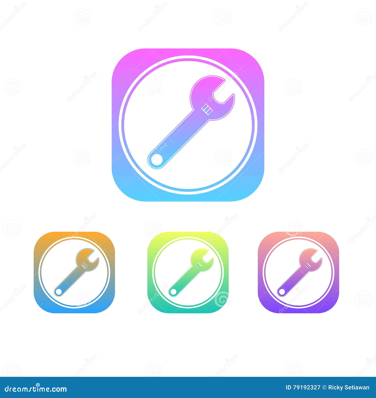 Modern Wrench Logo or Icons Stock Illustration - Illustration of ...