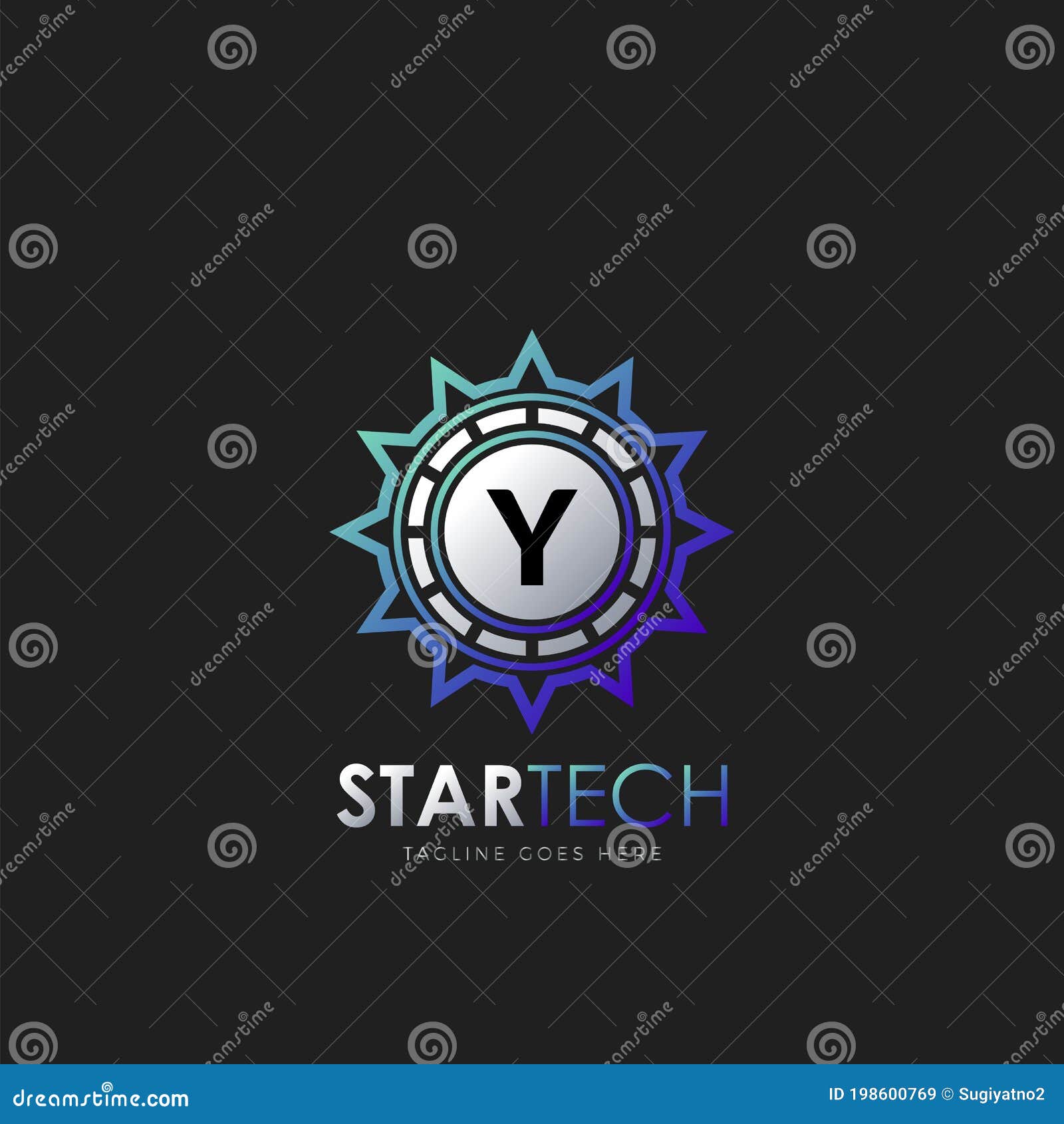 Modern Y Initial Logo Design Concept Technology Circle Star Logo ...