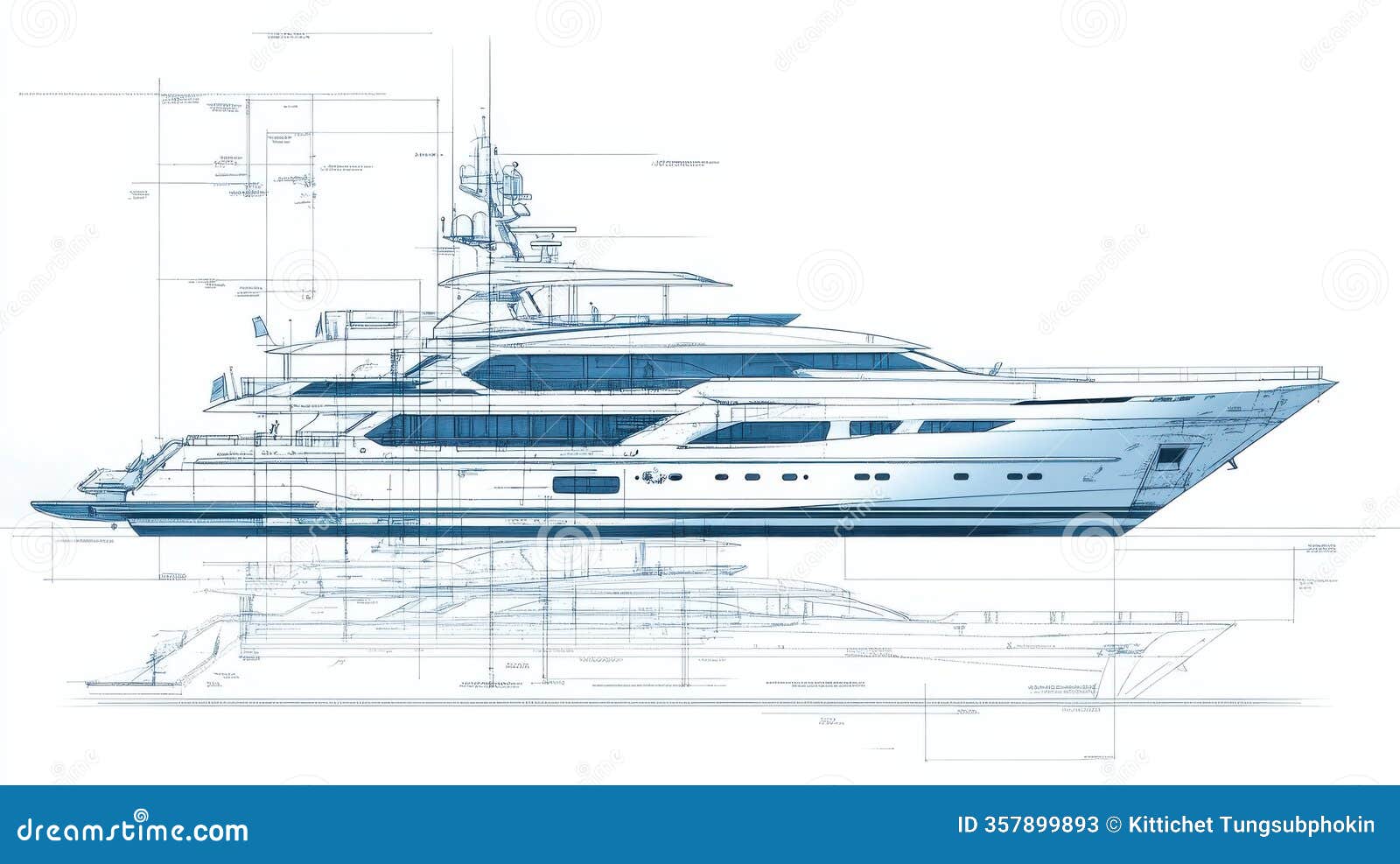 Ink Yacht For Design Posters, Banners In Different Styles. Vector ...