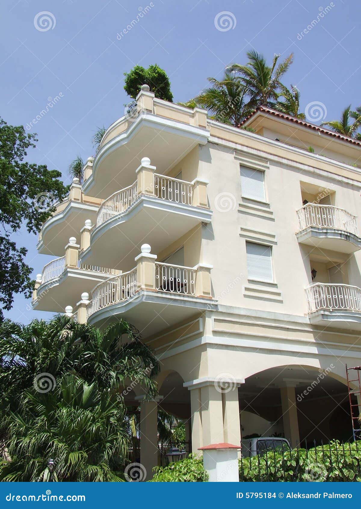 Modern yellow building stock photo. Image of balcony, miramar - 5795184