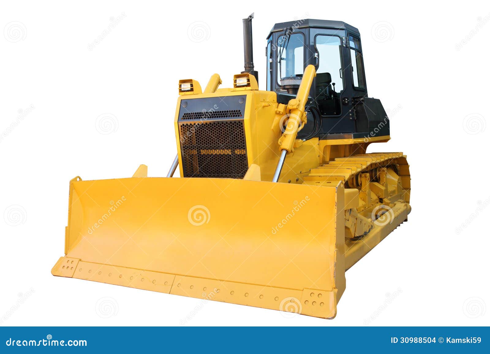 The Modern Yellow Bulldozer Stock Photo - Image of caterpillar ...