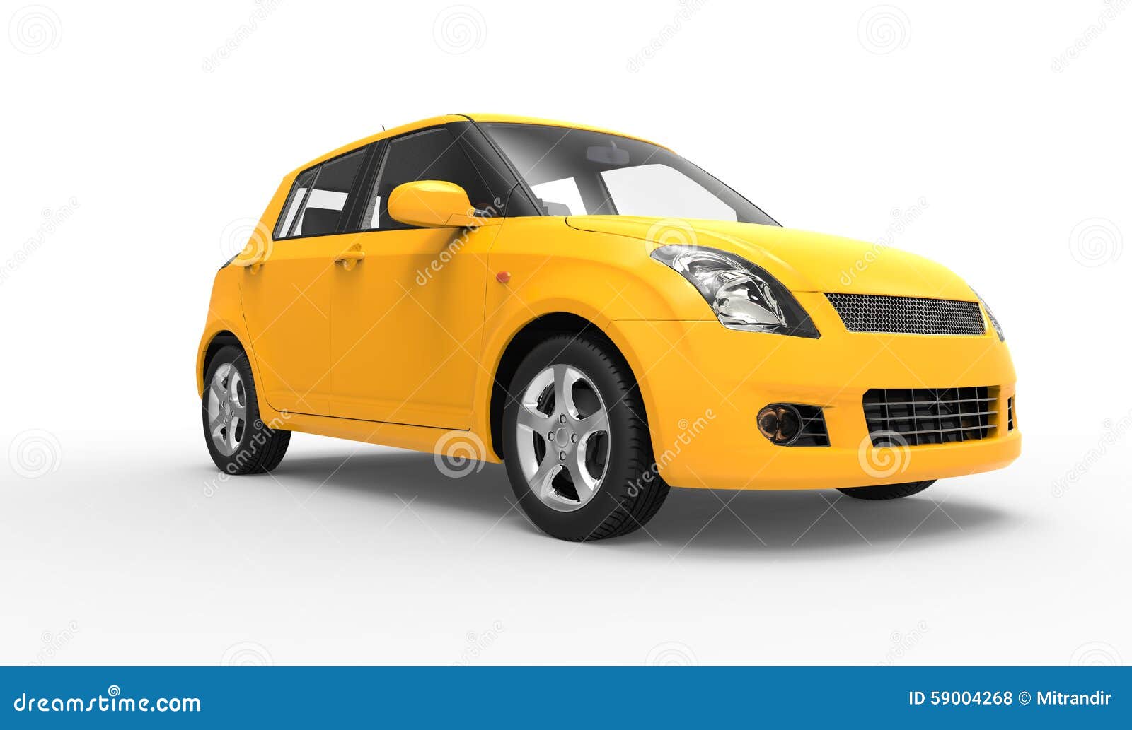 Modern Yellow Compact Car stock photo. Image of comfortable - 59004268