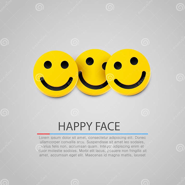 Modern Yellow Laughing Three Smiles. Vector Stock Vector - Illustration ...