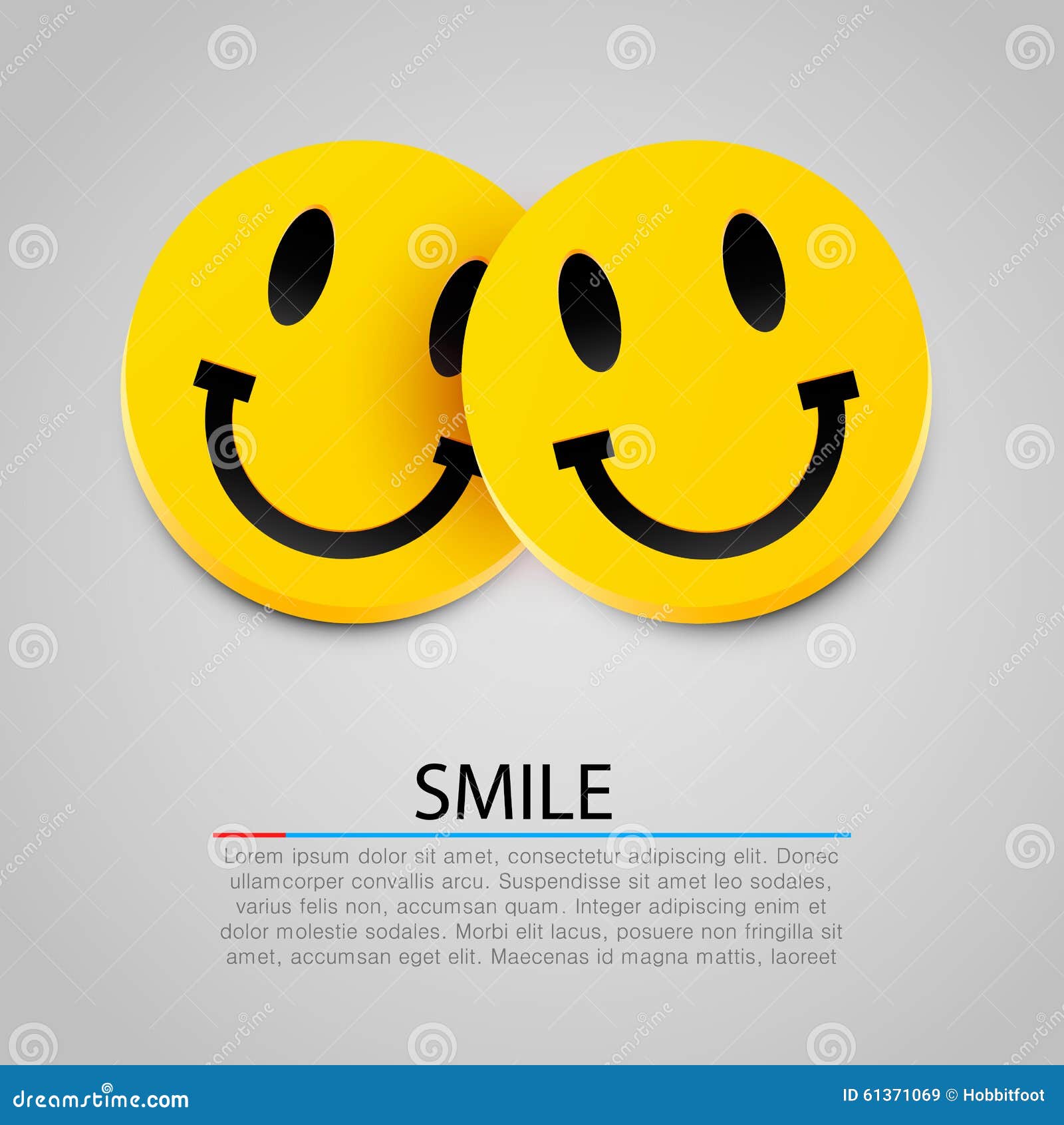 Modern Yellow Laughing Two Smiles. Vector Stock Vector - Illustration ...