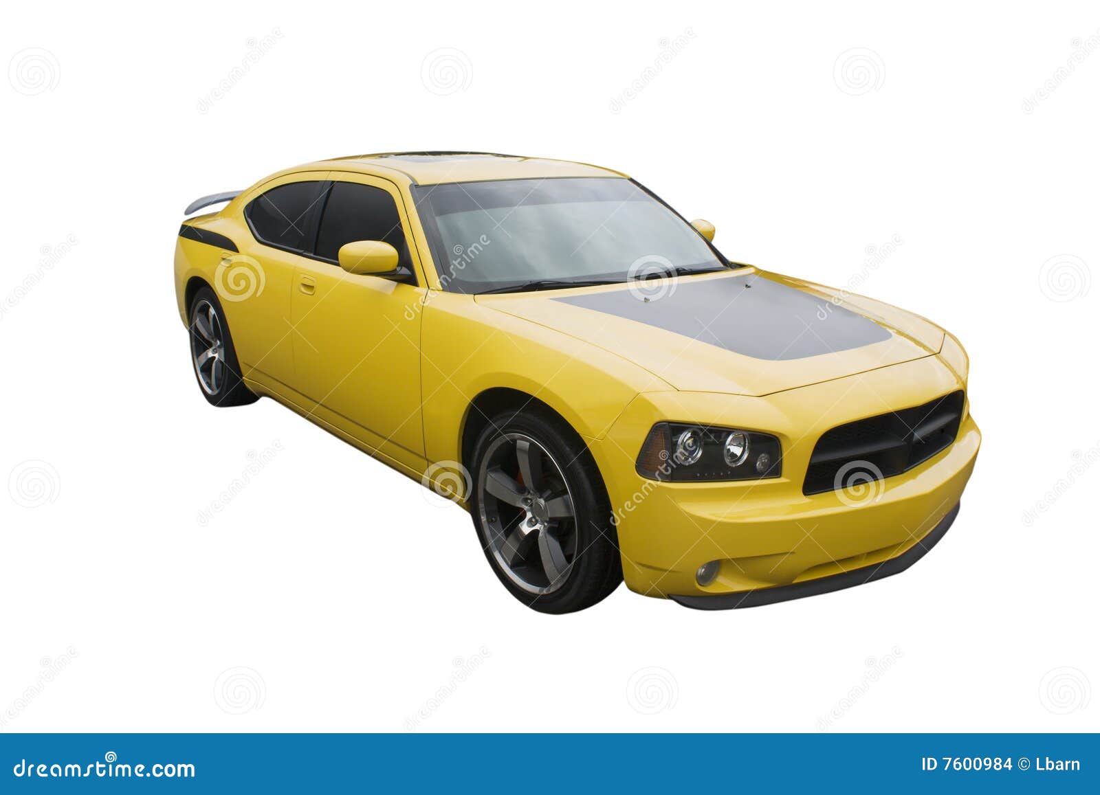 Modern yellow musclecar stock photo. Image of streetrod - 7600984