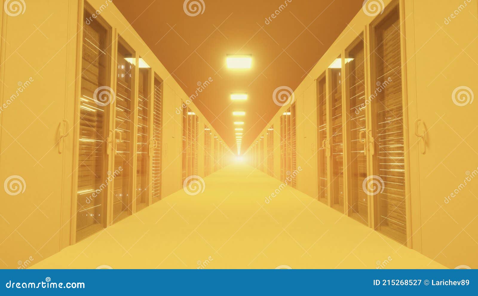 Modern Yellow Network and Telecommunication Technology Computer Concept ...