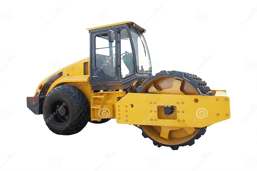 Modern Yellow Road Roller Separately Stock Photo - Image of heavy ...