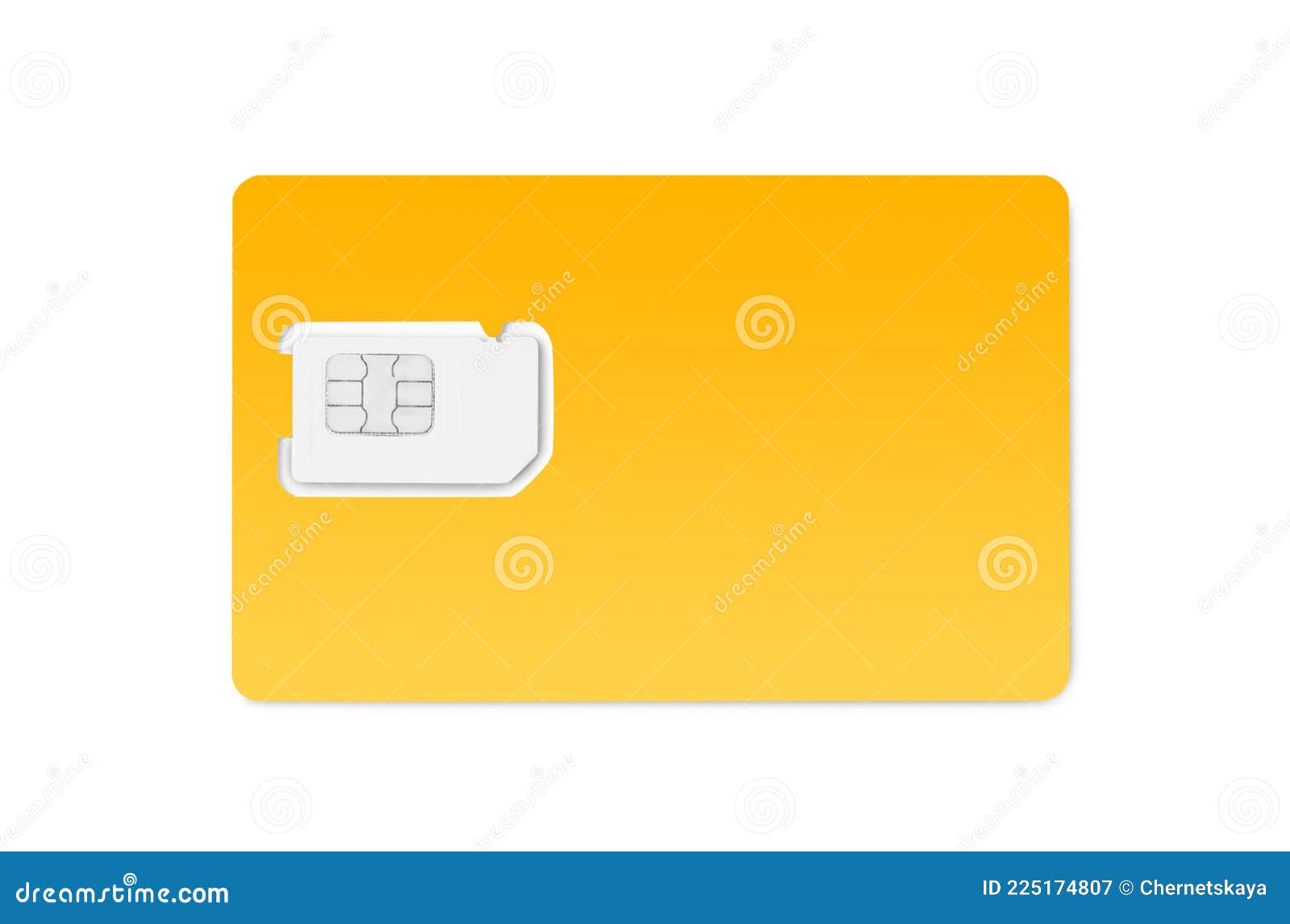 Modern Yellow SIM Card Isolated on White, Top View Stock Image - Image ...
