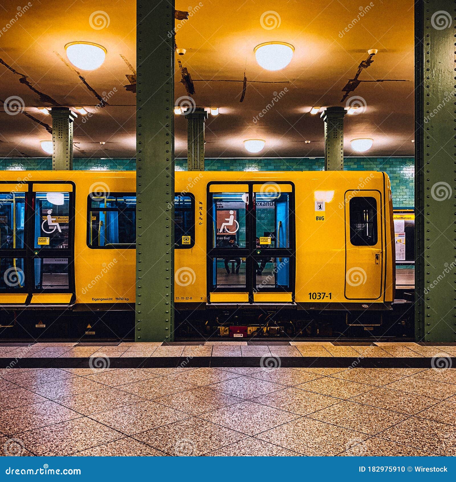 Modern Yellow Subway Waiting for Passengers Stock Photo - Image of ...