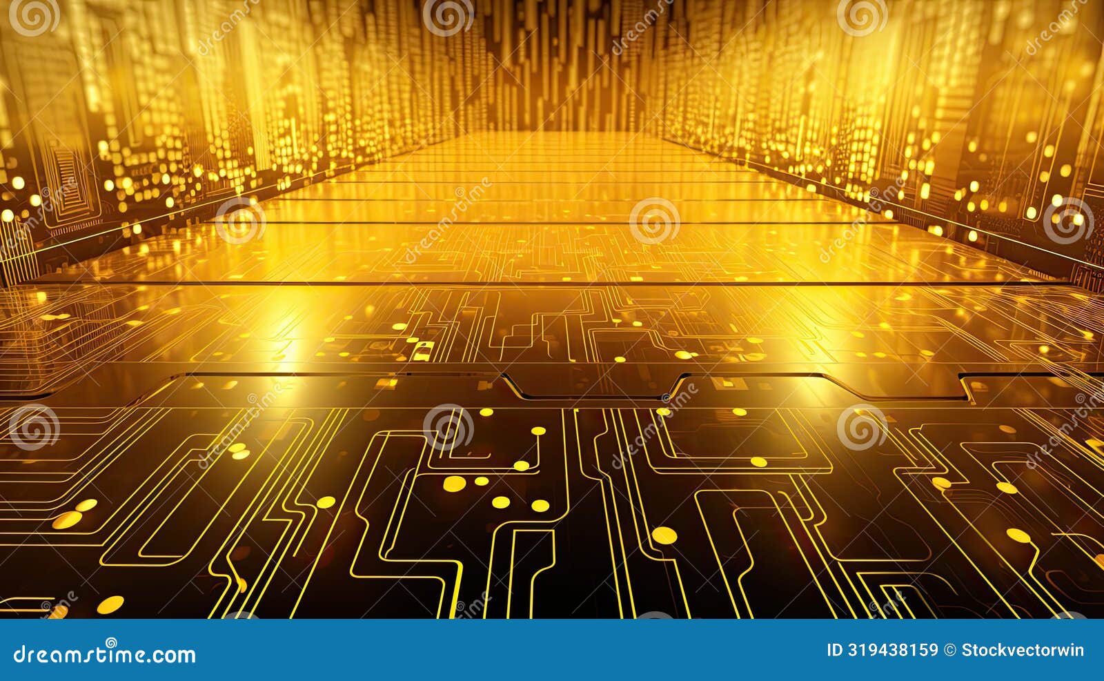 Modern Yellow Technology Background Stock Illustration - Illustration ...