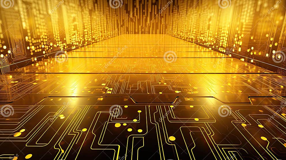 Modern Yellow Technology Background Stock Illustration - Illustration ...