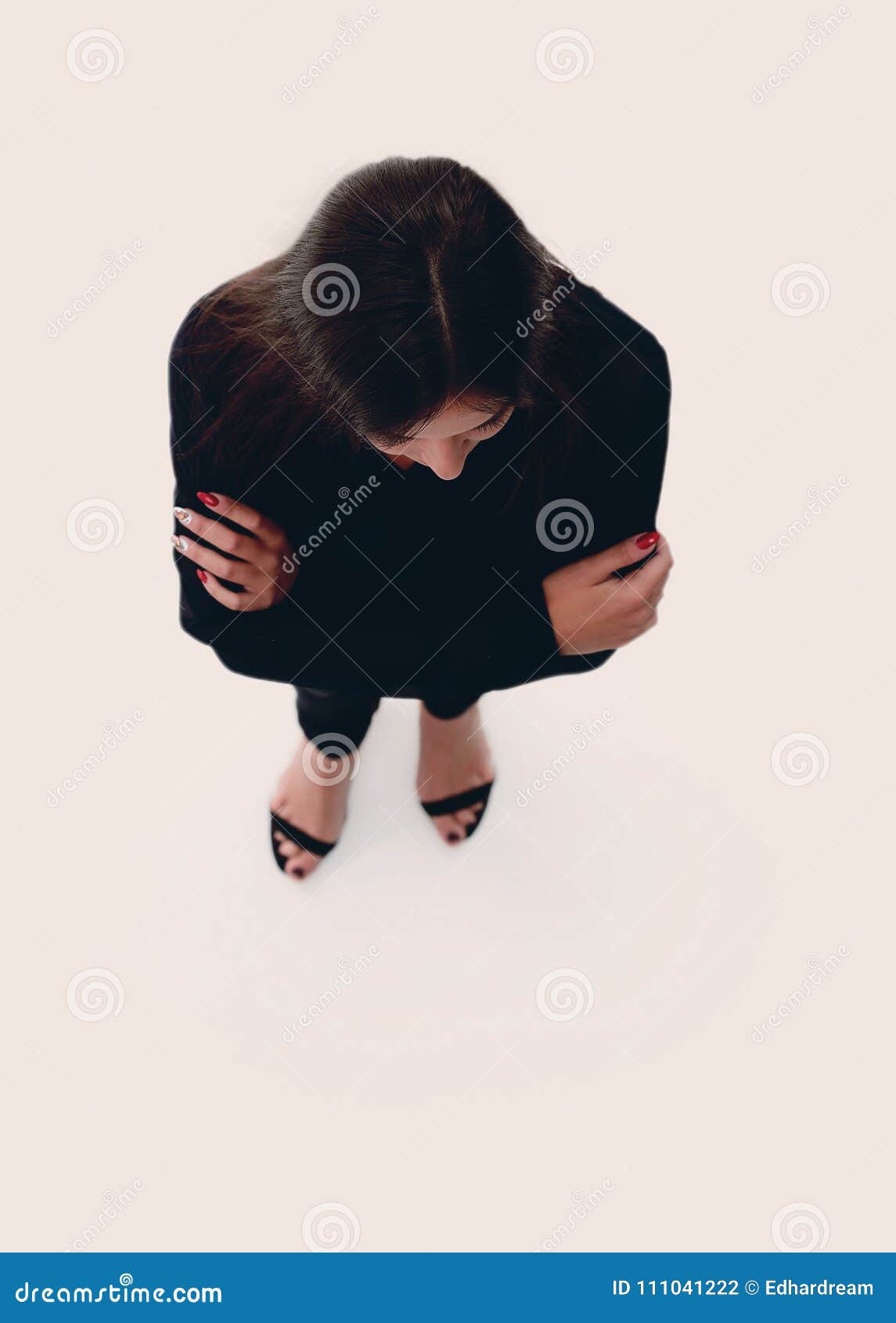 View from Above. Modern Young Business Woman Looking Up Stock Photo ... View from Above. Modern Young Business Woman Looking Up Stock Photo ...