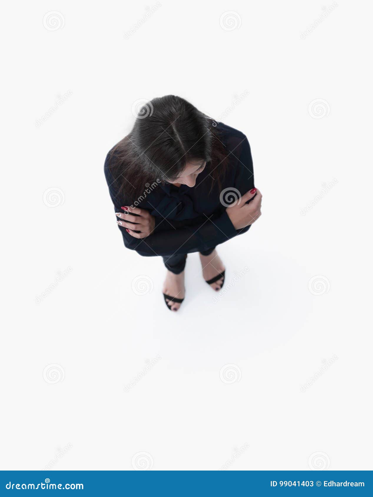 View from Above. Modern Young Business Woman Looking Up Stock Image ... View from Above. Modern Young Business Woman Looking Up Stock Image ...