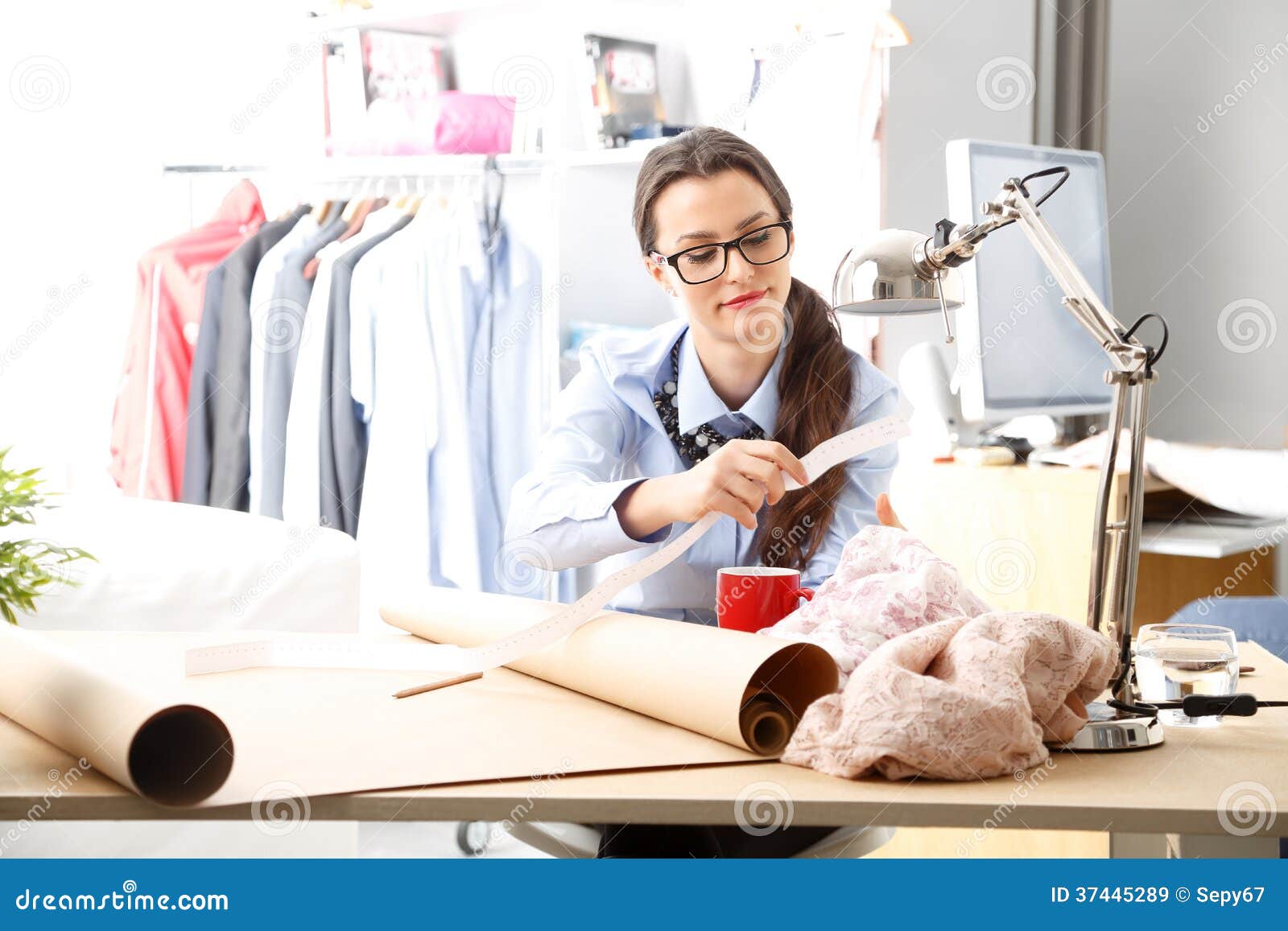 Modern Young Fashion Designer Stock Image - Image of closeup, owner ...