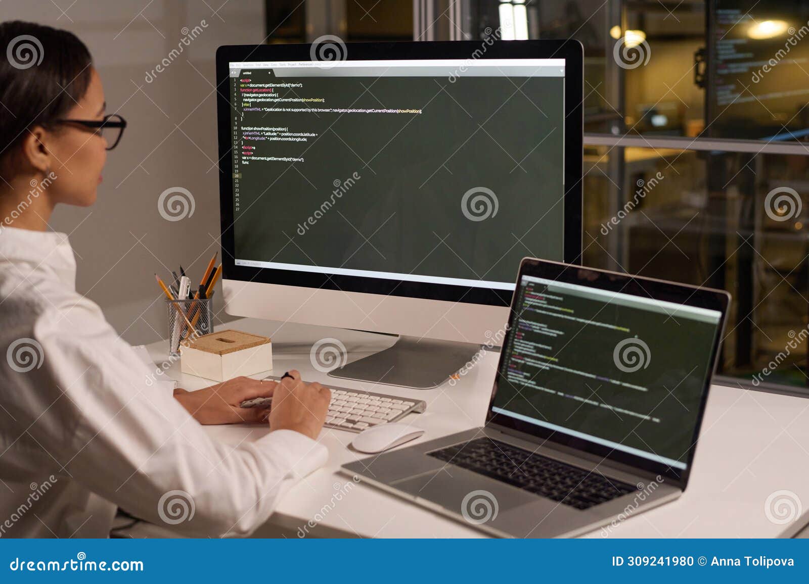 Young it Worker Developing Code Stock Photo - Image of troubleshoot ...