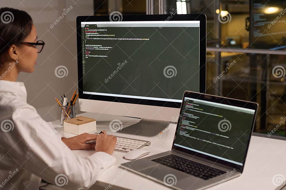 Young it Worker Developing Code Stock Photo - Image of troubleshoot ...