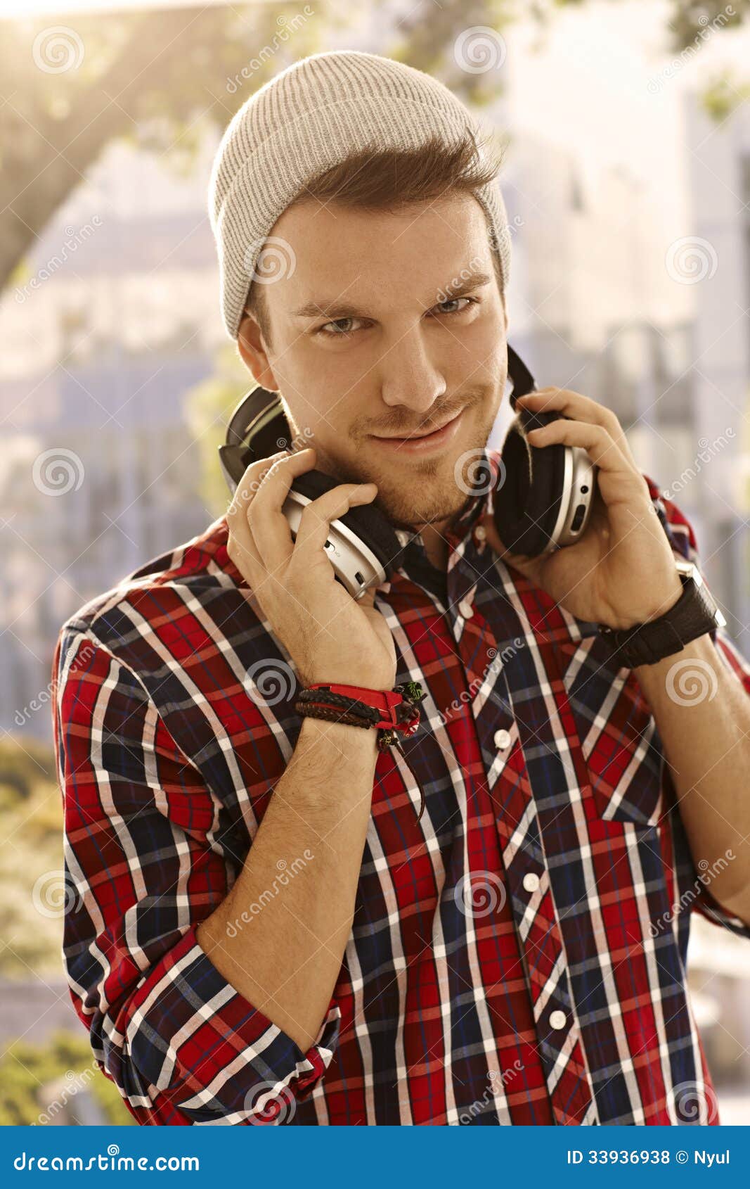 Modern Young Man with Headphones Stock Photo - Image of face ...