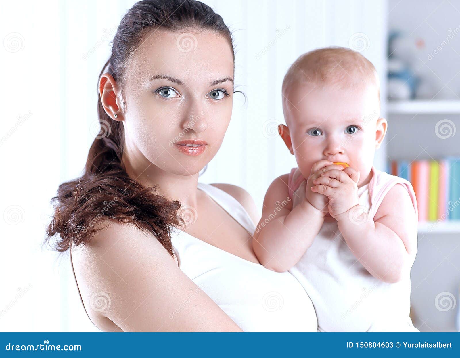 Modern Young Mother with a Charming Baby Stock Image - Image of female ... Modern Young Mother with a Charming Baby Stock Image - Image of female ...