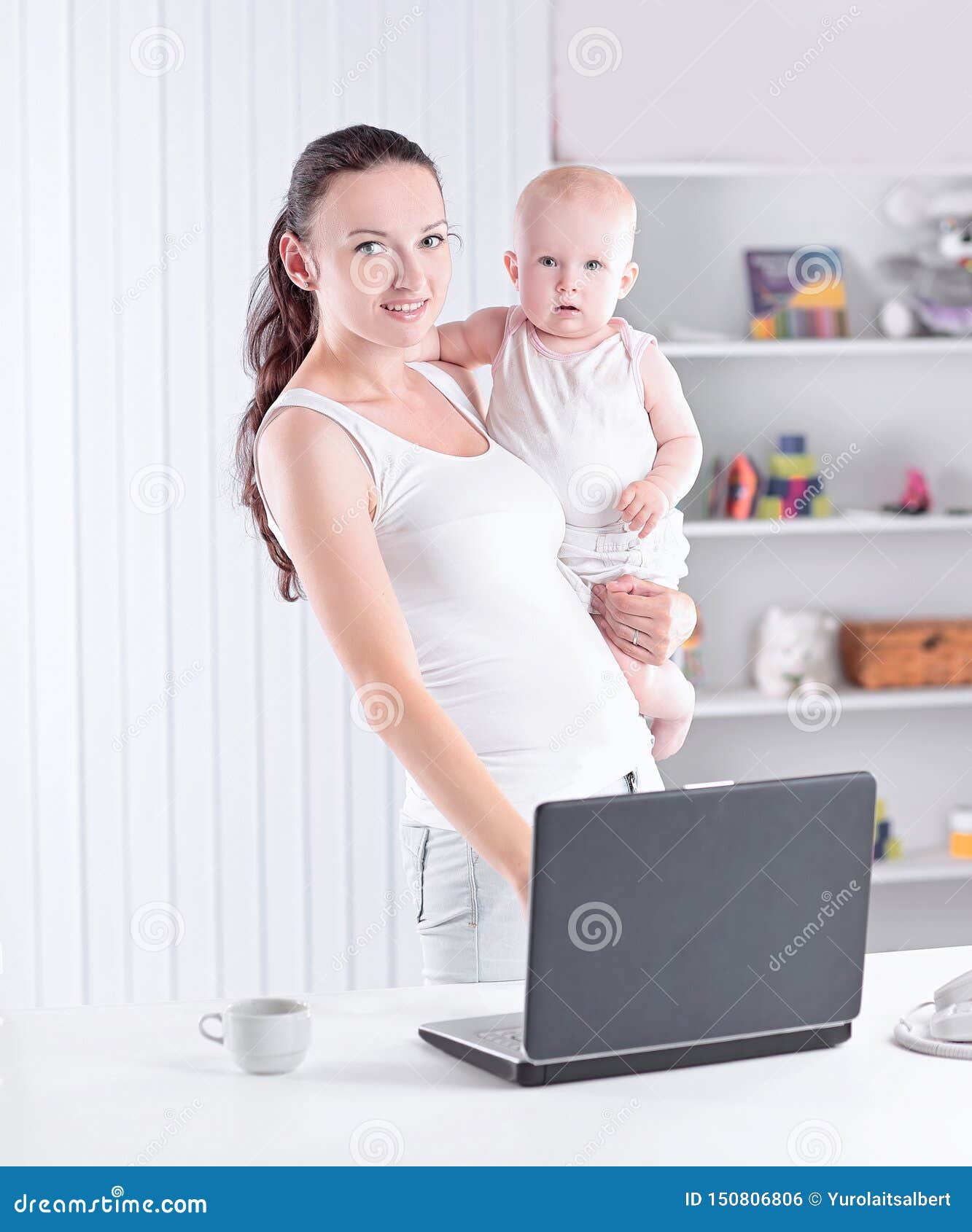 Modern Young Mother with a Charming Baby Stock Photo - Image of lady ... Modern Young Mother with a Charming Baby Stock Photo - Image of lady ...