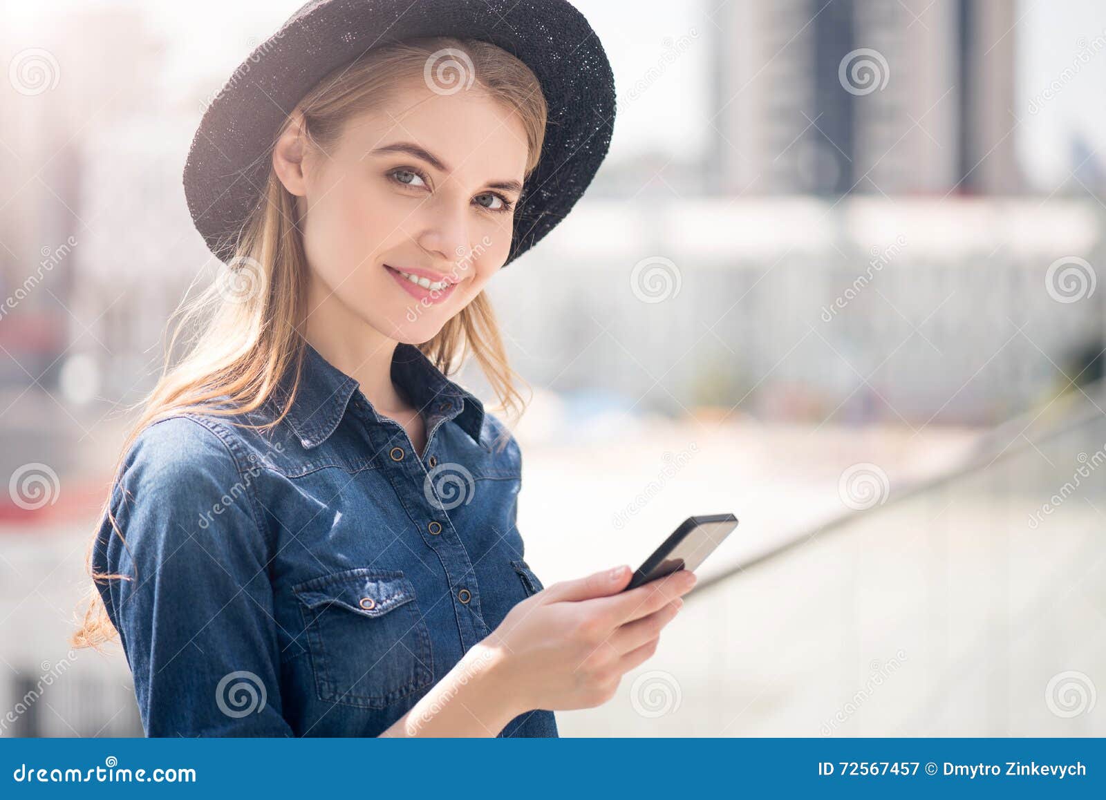 Modern Young Woman Using Technologies Stock Image - Image of selective ...
