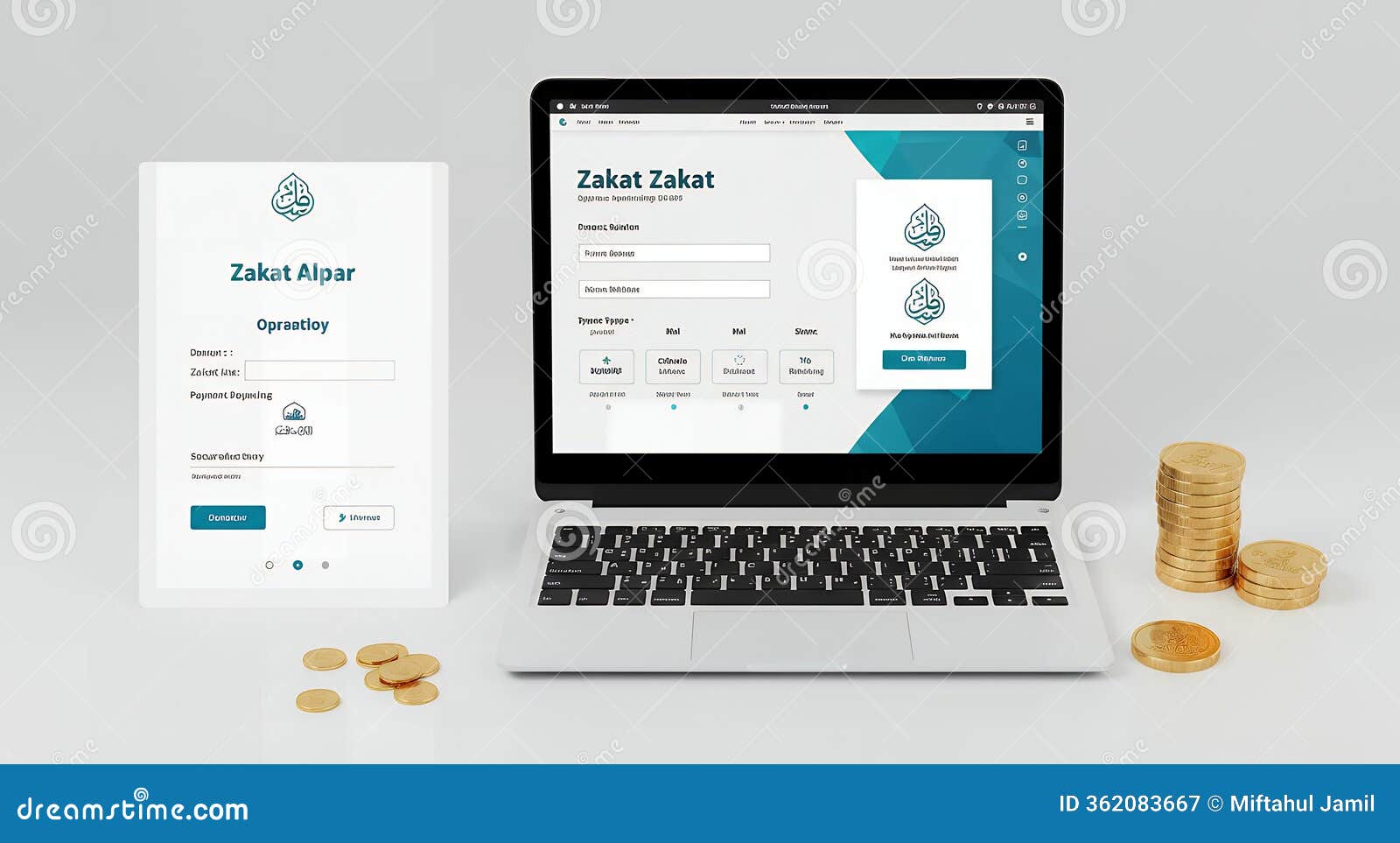 Modern Zakat Donation App Mockup, Sleek Islamic Charity UI Design ...
