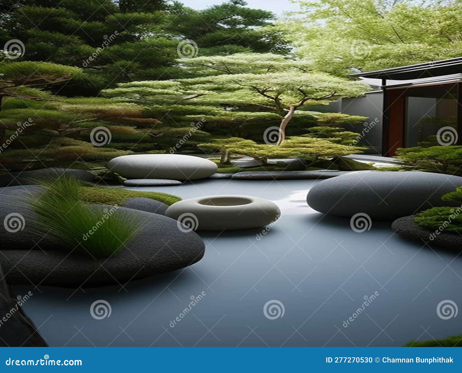 Modern Zen Garden stock illustration. Illustration of highly - 277270530