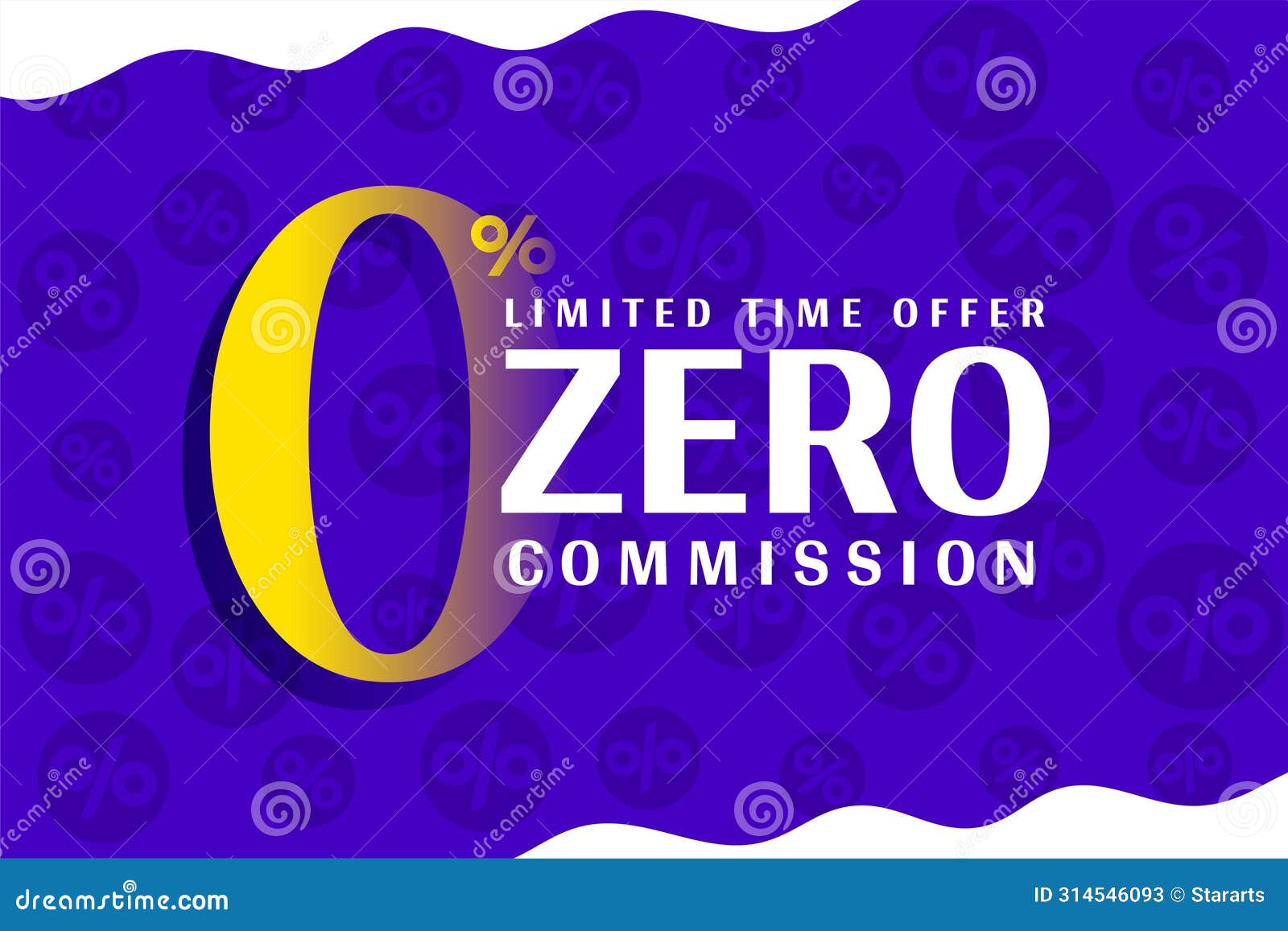 Modern Zero Percent Commission or Fees Off Template for Business Promo ...