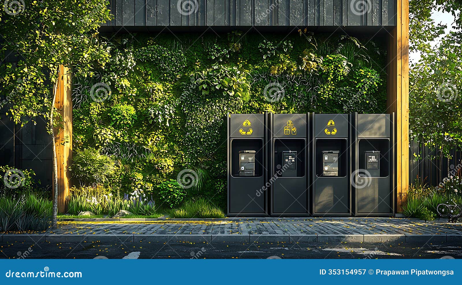 Modern Zero Waste Infrastructure Hub with Recycling Stations and ...