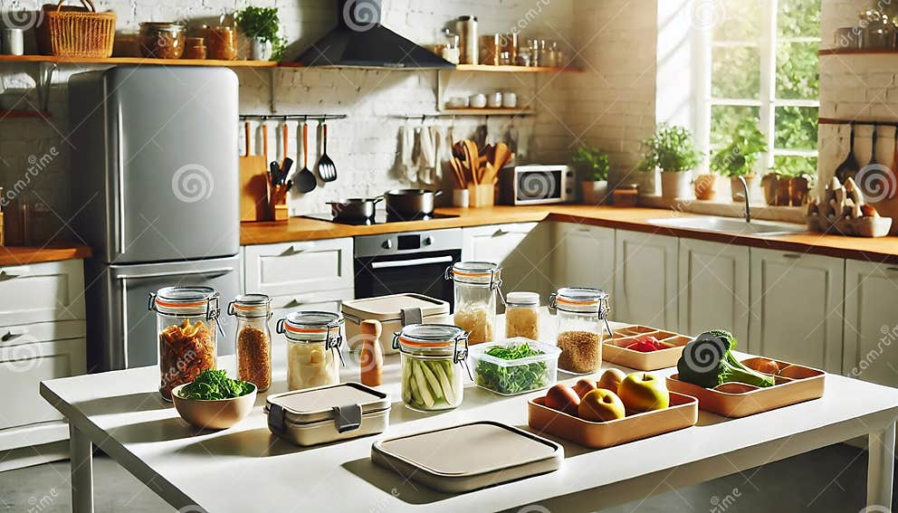 Modern Zero Waste Kitchen Setup for Culinary Masterclass Stock Image ...