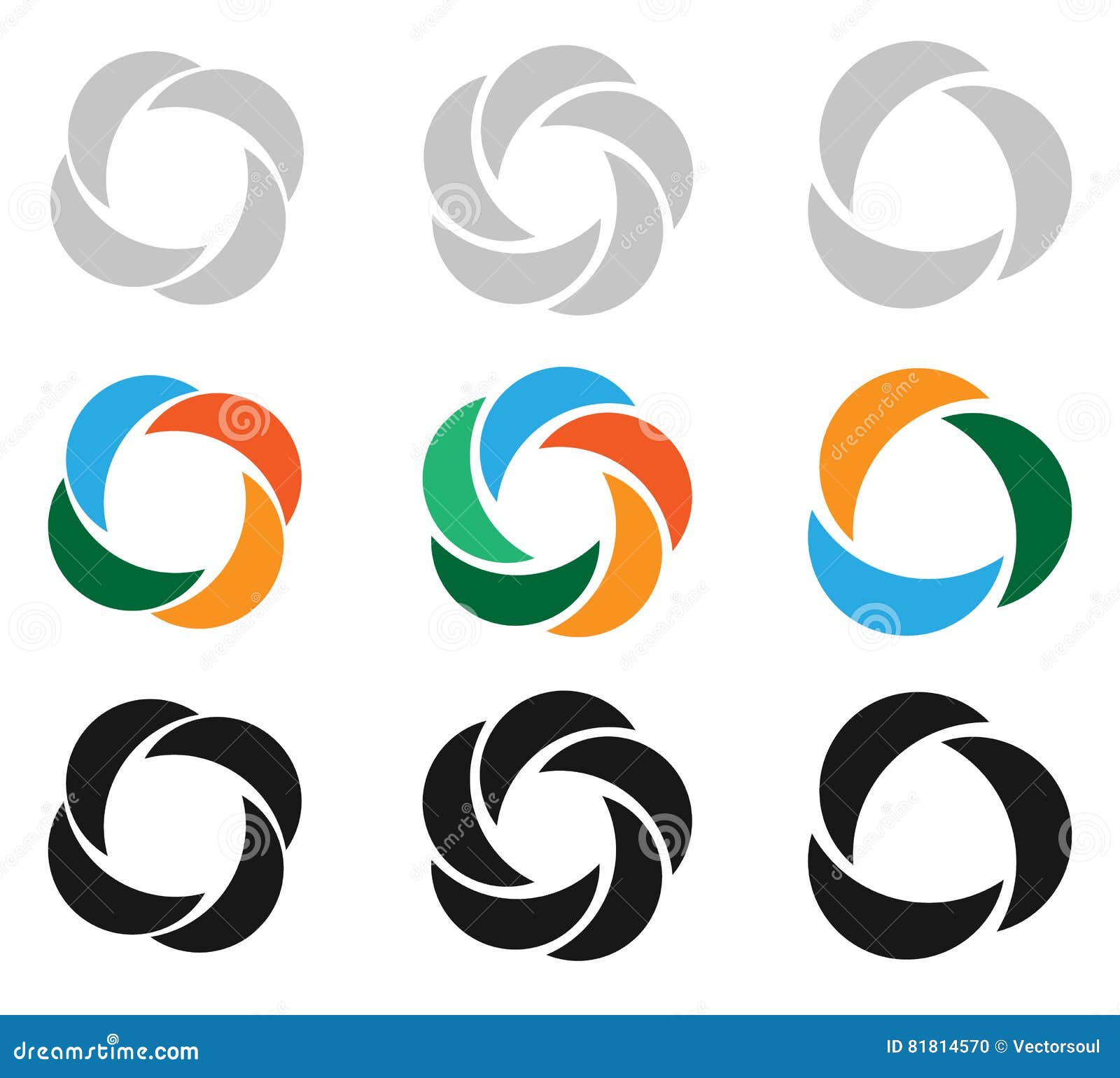 Moderna Plana Runda Symboler I Version 3 - Segmenterade Cirkelsymboler ...