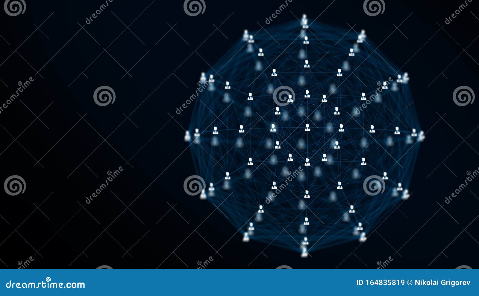 Moderne Background from User Sign Connected by Lines of Blue Colors ...