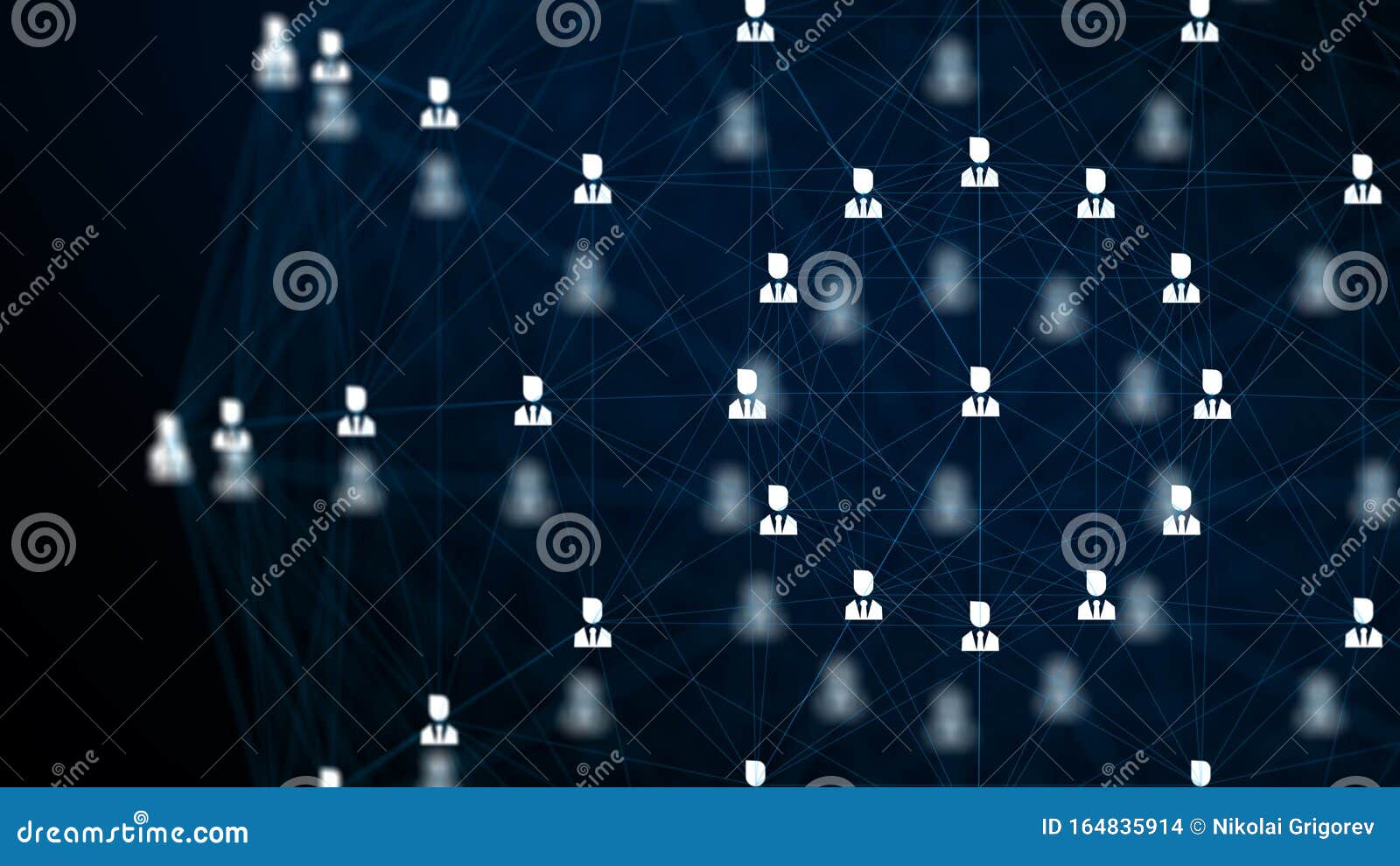 Moderne Background from User Sign Connected by Lines of Blue Colors ...