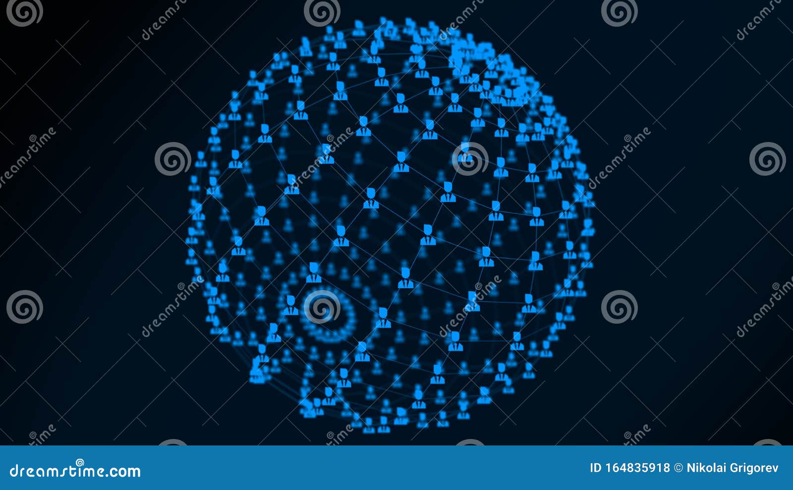 Moderne Background from User Sign Connected by Lines of Blue Colors ...