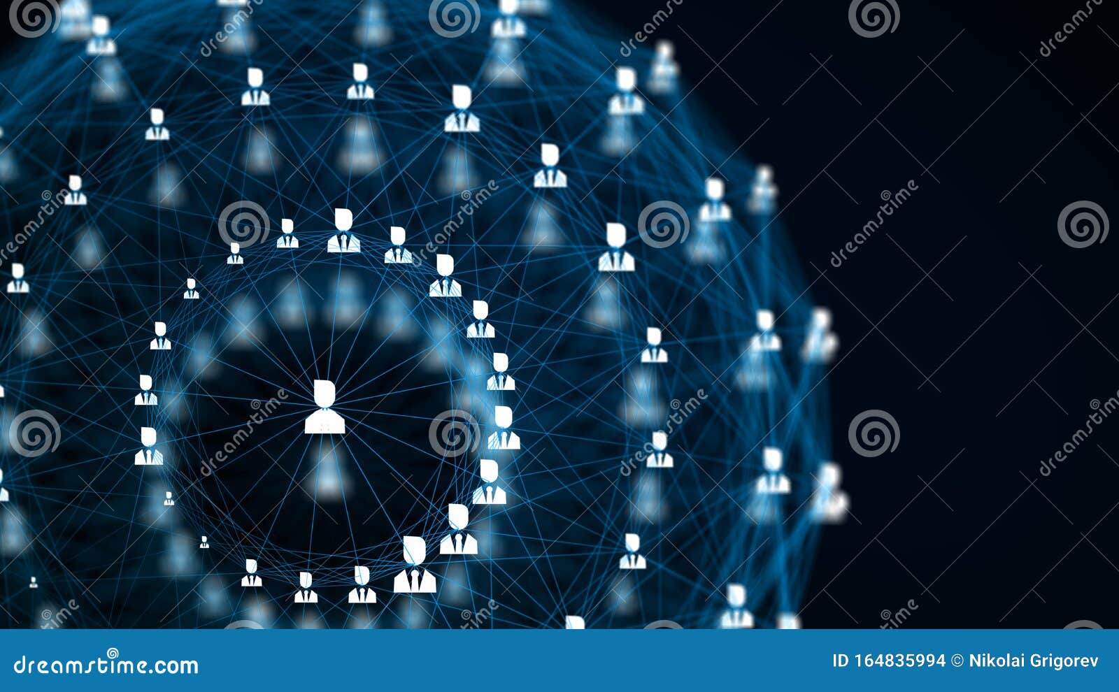 Moderne Background from User Sign Connected by Lines of Blue Colors ...