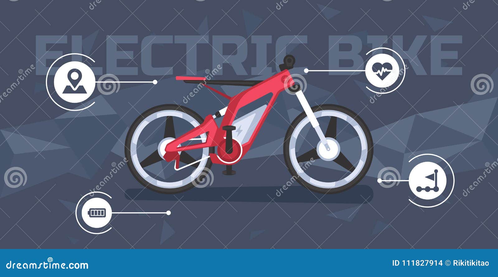 Moderne Elektrische Infographic Fiets Vector Illustratie - Illustration ...