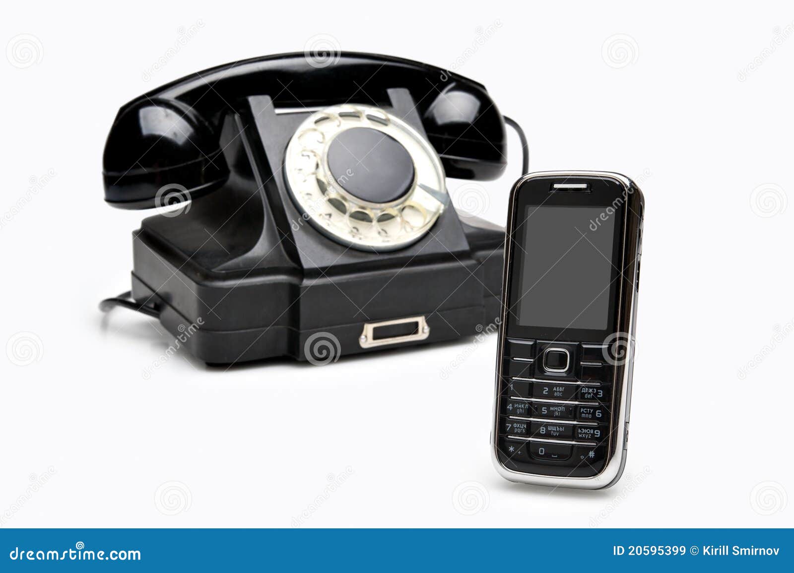 Moderne En Uitstekende Telefoons Stock Afbeelding - Image of koord ...