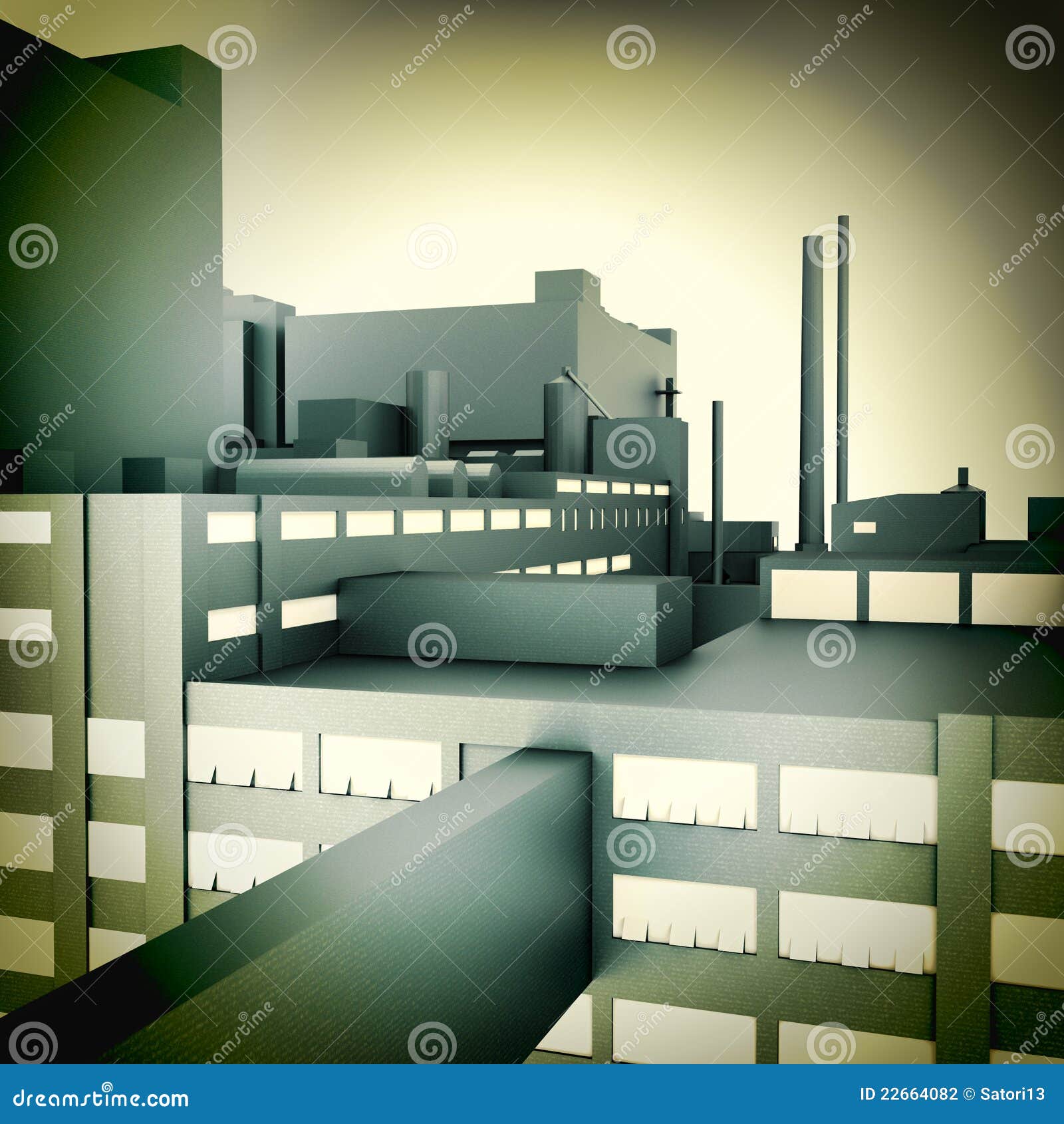 Moderne fabriek stock illustratie. Illustration of complex - 22664082