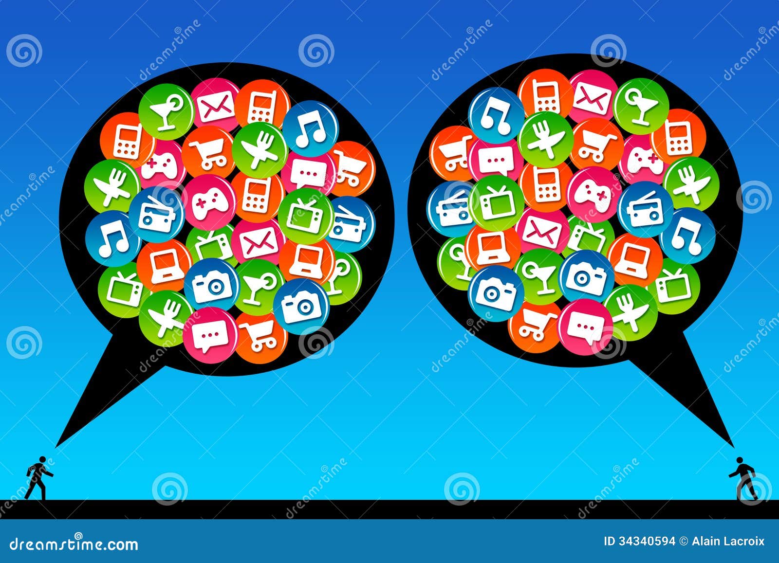 Moderne Kommunikation stock abbildung. Illustration von gruppen - 34340594