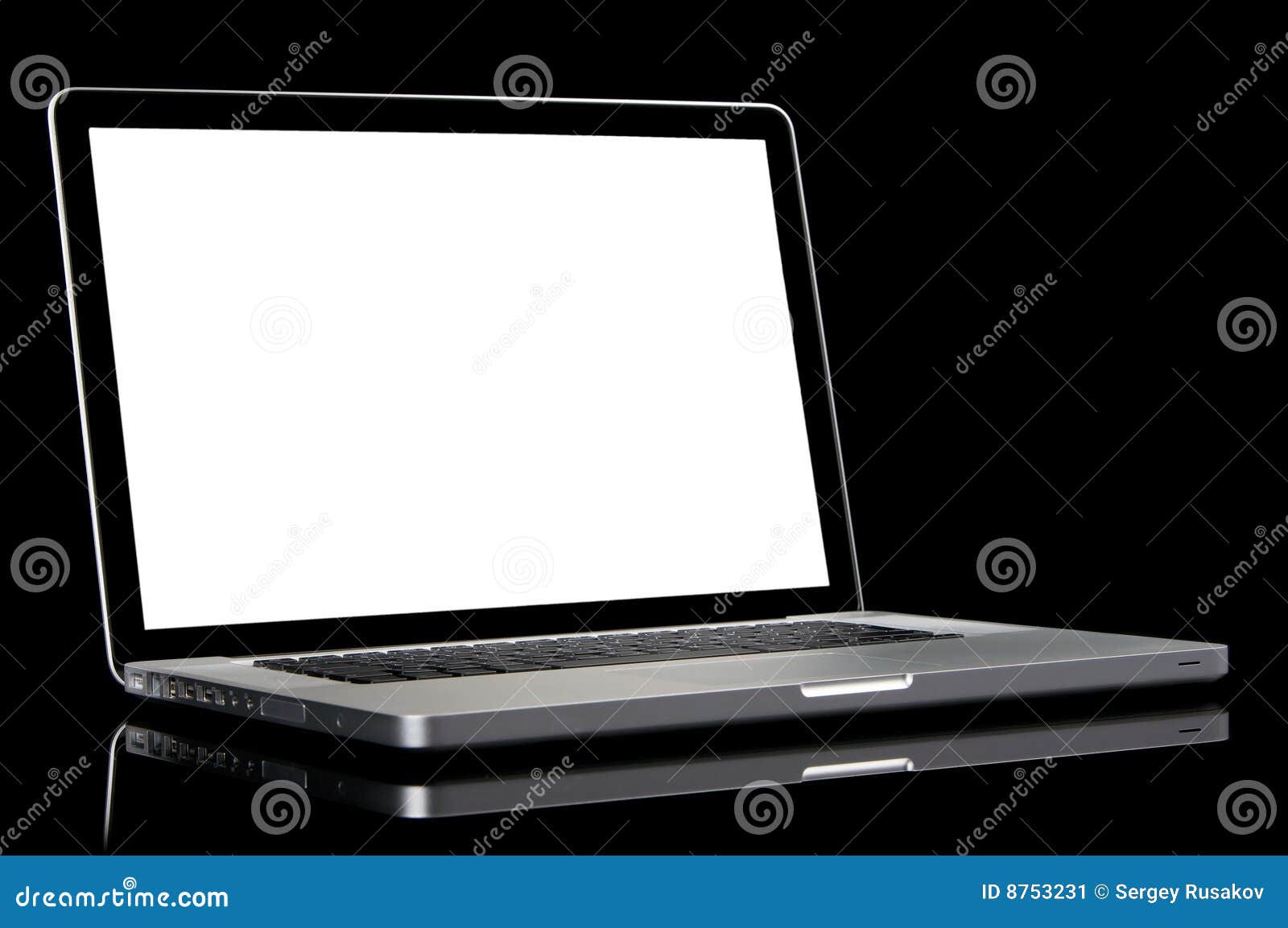 Moderne Laptop Met Het Witte Scherm. Stock Afbeelding - Image of scherm ...